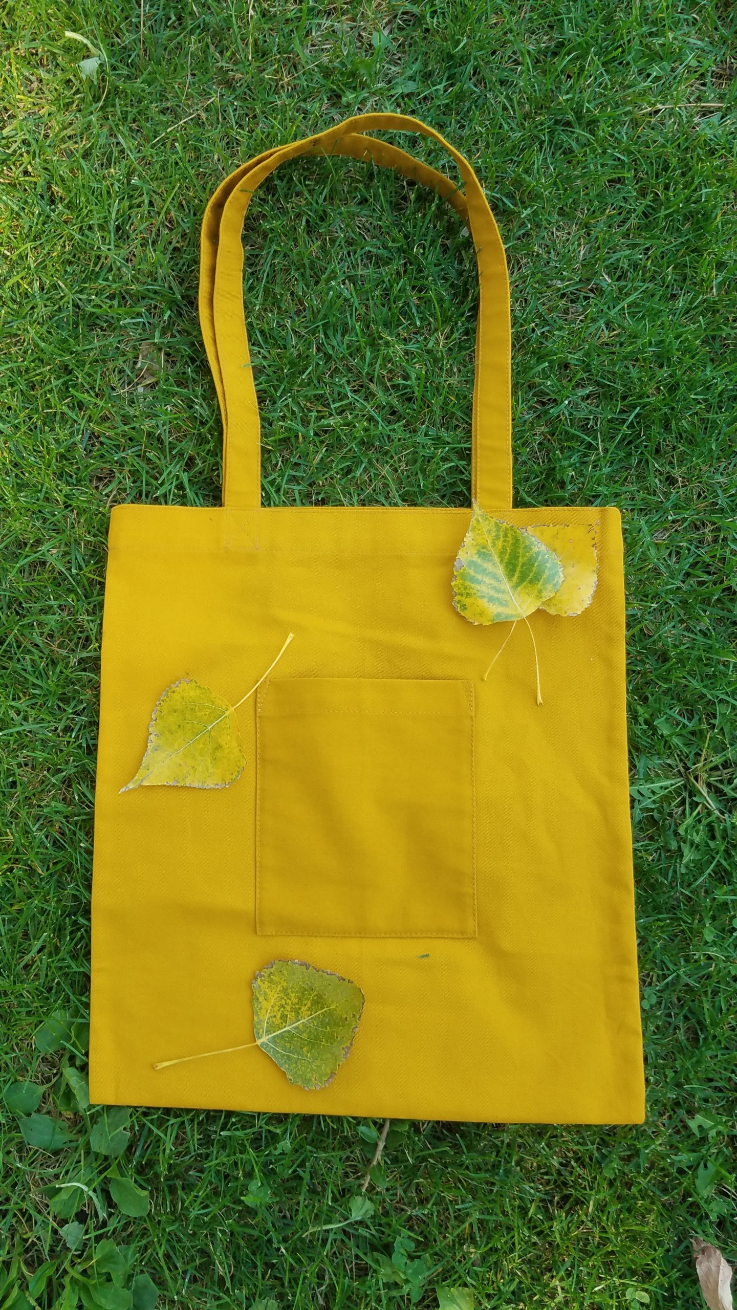 Handmade canvas tote bag (with pocket) - Hope for Planet